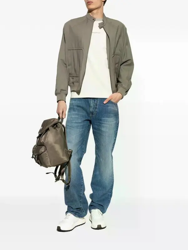 Emporio Armani Virgin Wool Zip-up Jacket - Grey