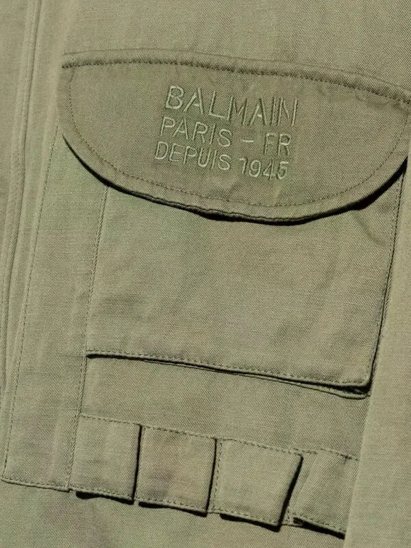 Balmain Multi-pocket High-neck Jacket - Green