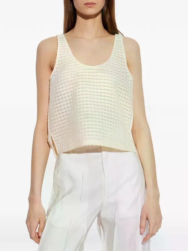 Emporio Armani Textured Scoop-neck Top
