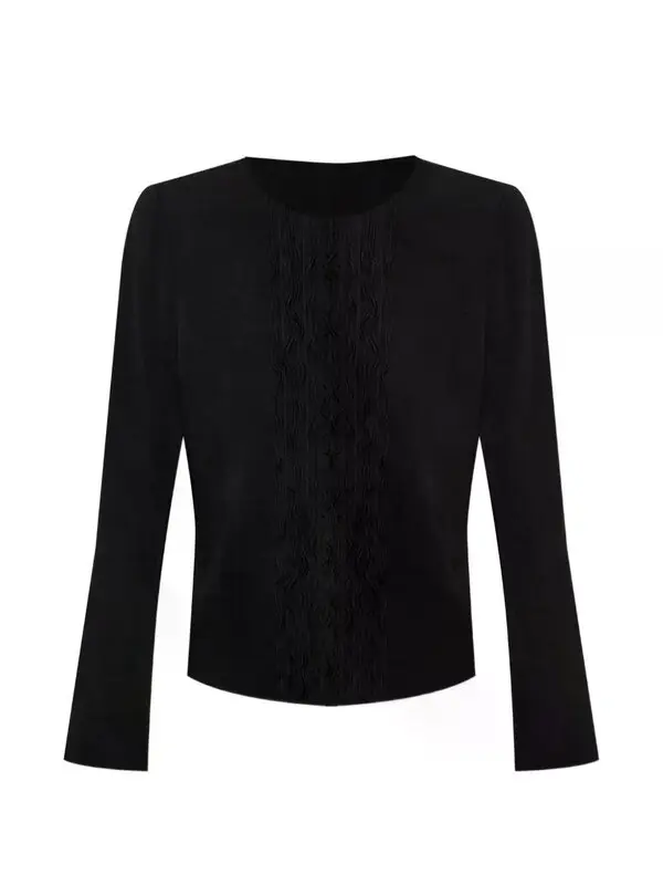 Emporio Armani Ruffle-trimmed Jacket - Black