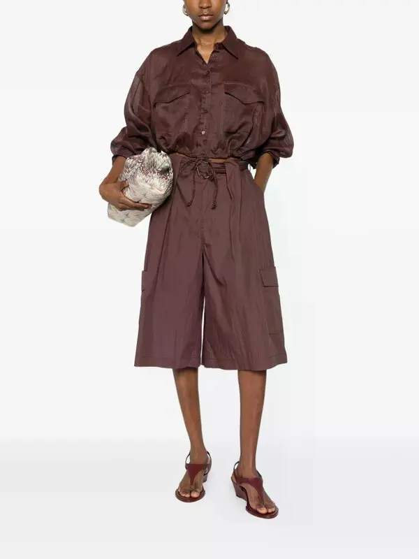ISABELLE BLANCHE Cropped Shirt With Drawstring Hem