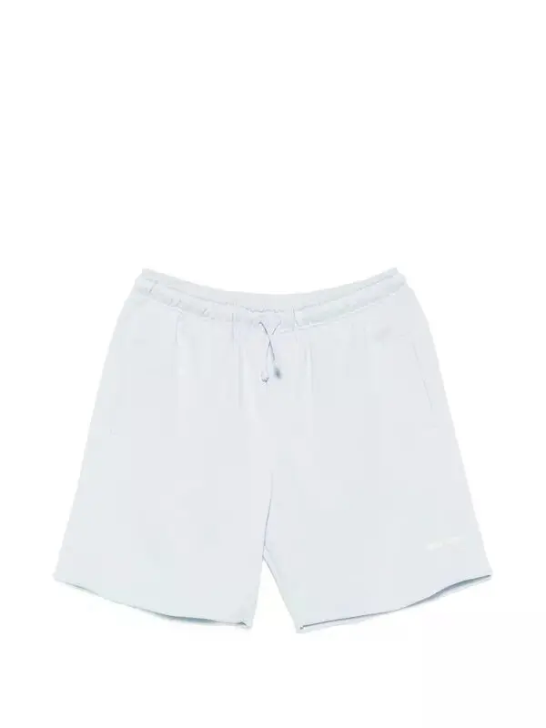 WRSTBHVR Logo-embroidery Raw-cut Shorts - Blue