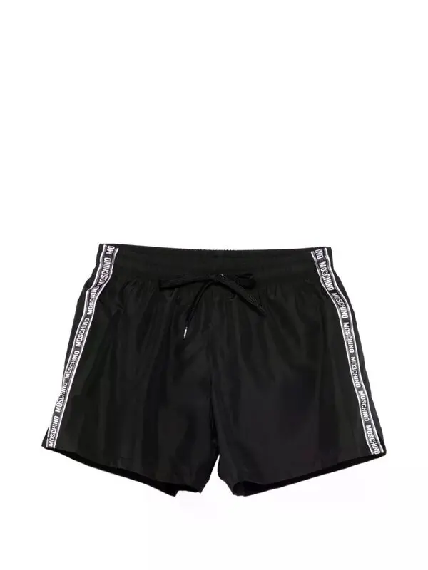 Moschino Logo-tape Swim Shorts - Black