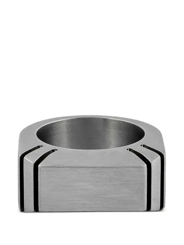 Rick Owens Cut Beveled Ring - Silver