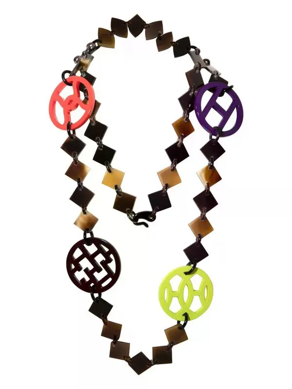 Hermès Lacquer Lena Necklace Pendant Necklace - Brown
