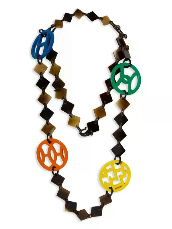 Hermès Lacquer Lena Necklace Pendant Necklace - Brown