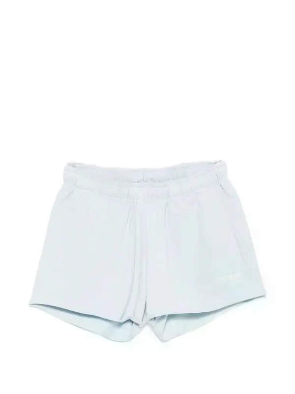 WRSTBHVR Itia Logo-embroidered Raw-edge Shorts - Blue
