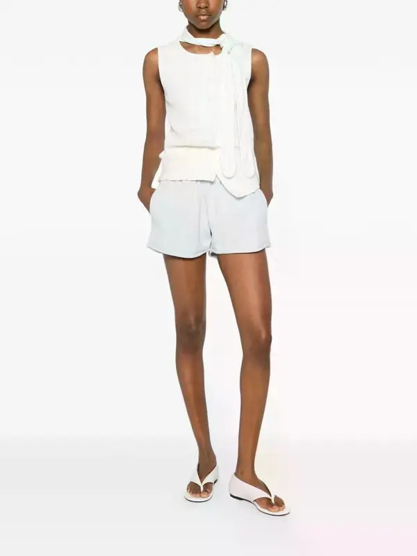 WRSTBHVR Logo-embroidered Raw-edge Shorts