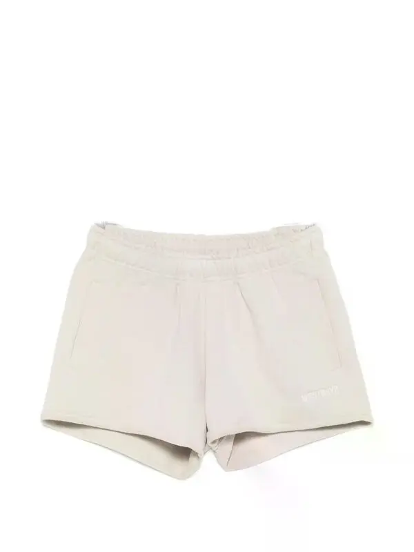 WRSTBHVR Itia Logo-embroidered Raw-cut Shorts - Neutrals