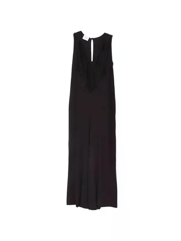 Sú Fringed V-neck Jumpit - Black