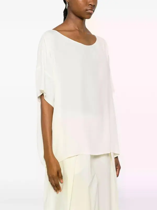 Sú Boat-neck Short-sleeve Blouse