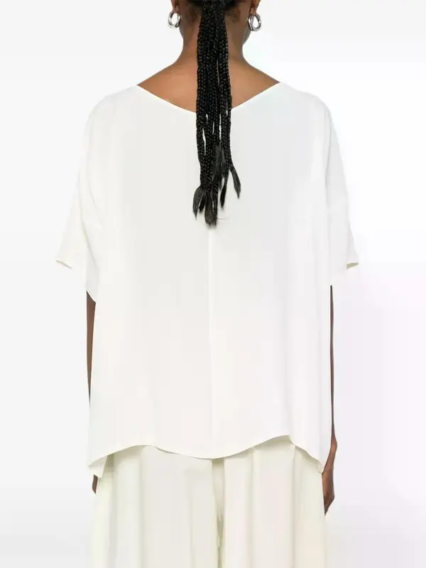 Sú Boat-neck Short-sleeve Blouse
