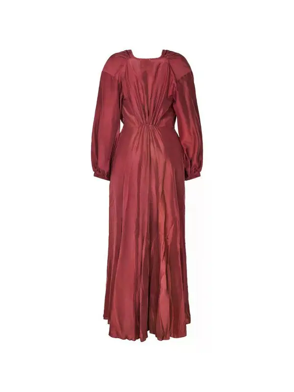 FORTE_FORTE V-neck Silk Maxi Dress