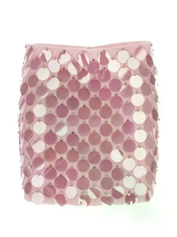 DES_PHEMMES Sequin-embellished Skirt With Crystal Embroidery - Pink