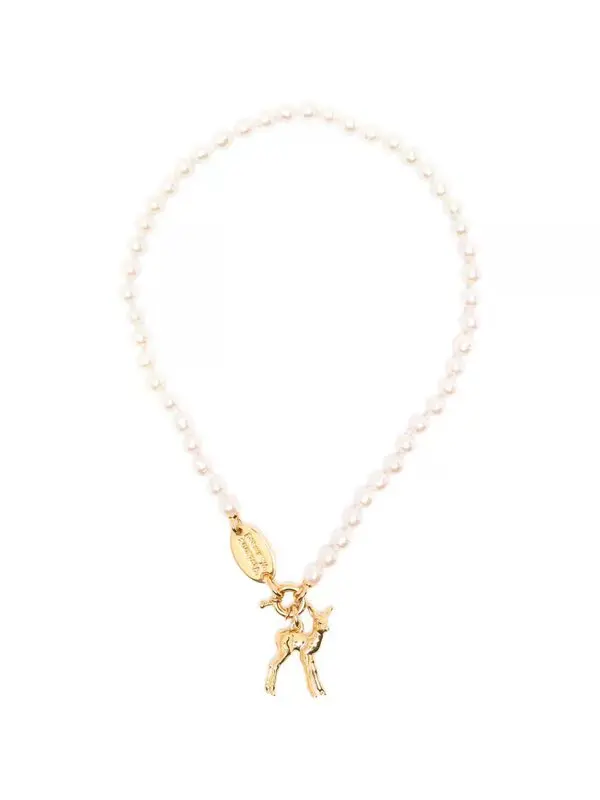 VIVIENNE WESTWOOD Monette Orb-plaque Deer-charm Necklace - Gold