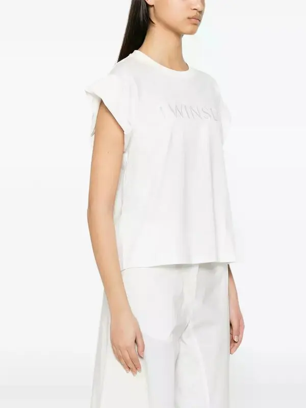 TWINSET Logo-embroidered Cap-sleeve T-shirt