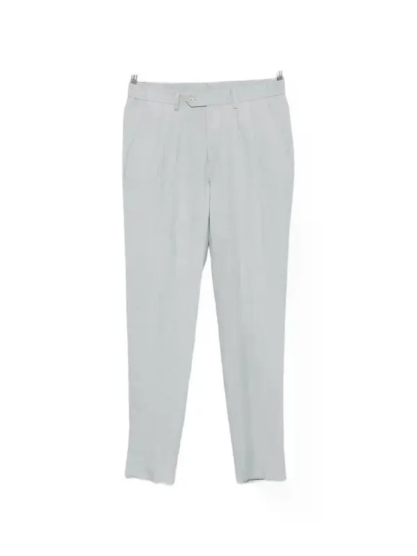 Eleventy Pleated Straight-leg Trousers - Blue