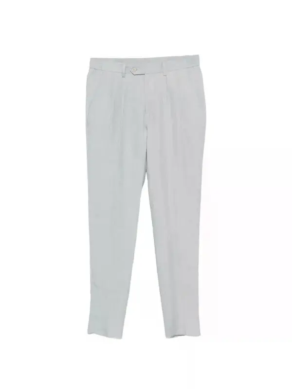 Eleventy Pleated Straight-leg Trousers - Blue