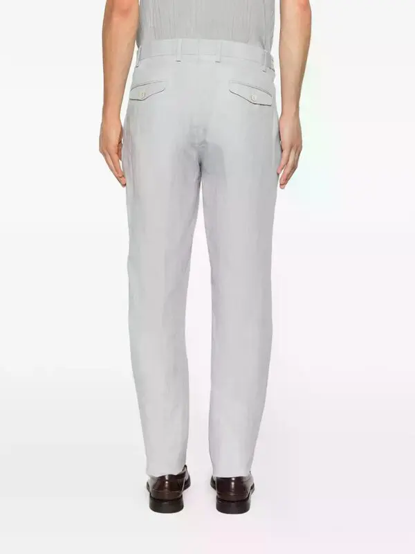 Eleventy Pleated Straight-leg Trousers - Blue
