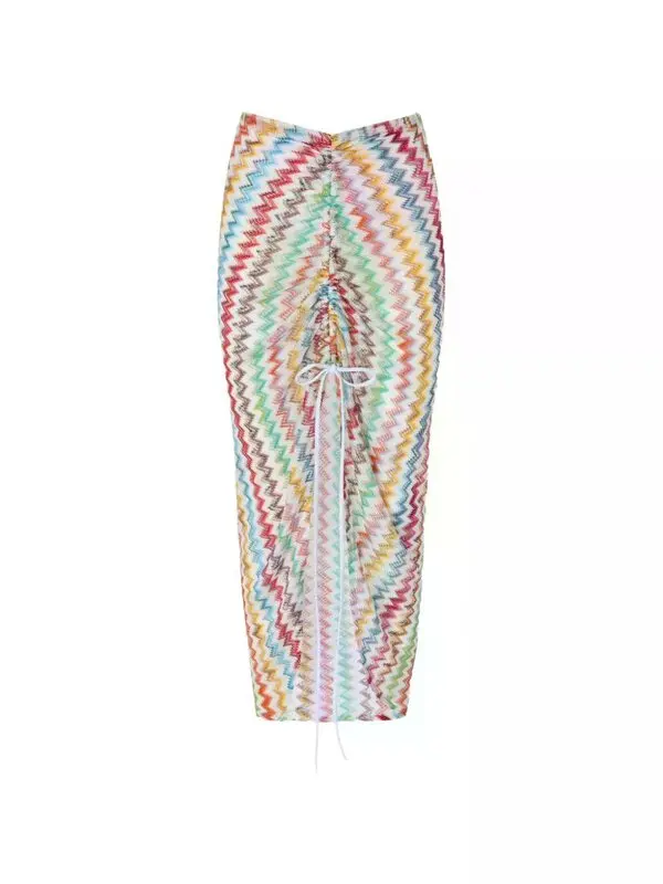 Missoni Zigzag-pattern Long Skirt - White