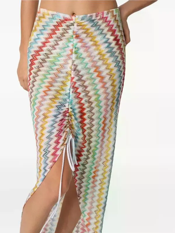Missoni Zigzag-pattern Long Skirt - White
