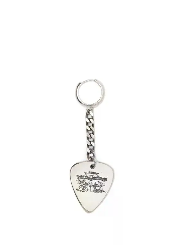 KUSIKOHC Guitar-pick Pendant Earring - Silver