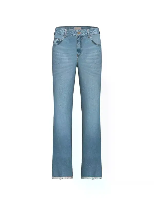Marella Fringe-hem Jeans - Blue