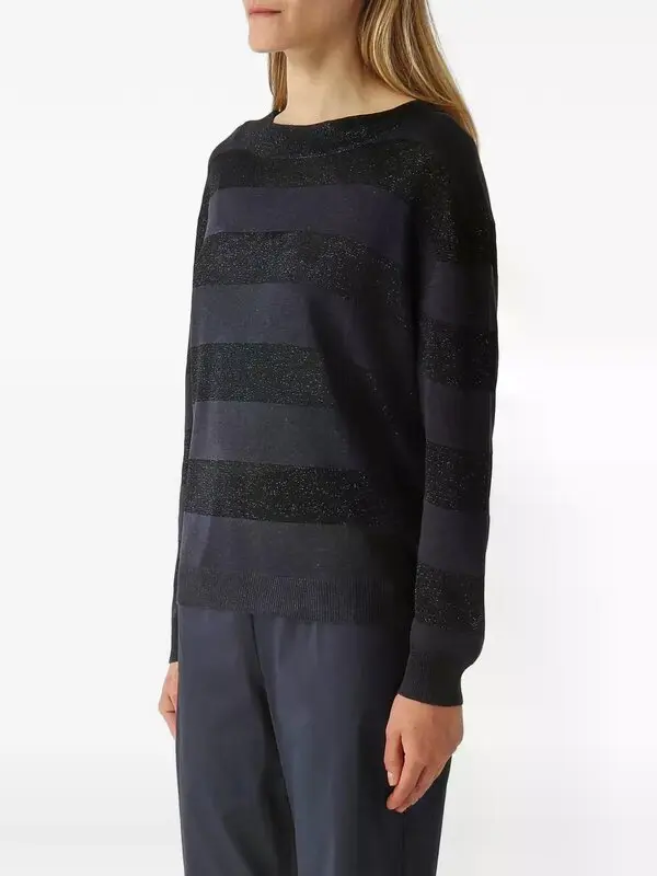 GRAN SASSO Openwork Striped Sweater