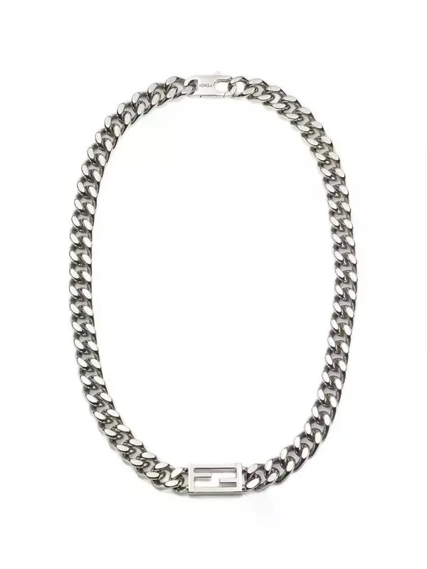 Fendi Baguette Necklace - Silver