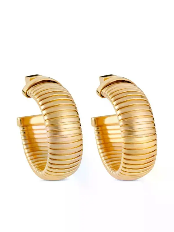 IVI Gaia Oval Ribbed Earrings - Gold