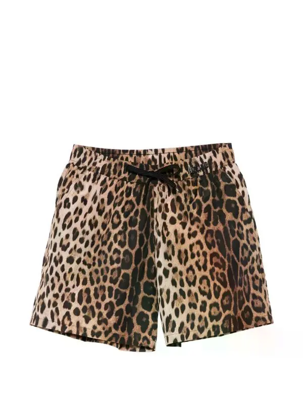 Moschino Leopard-print Swim Shorts - Brown