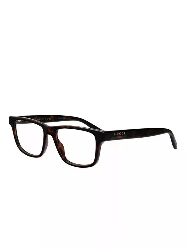 Gucci Rectangle-frame Glasses - Brown