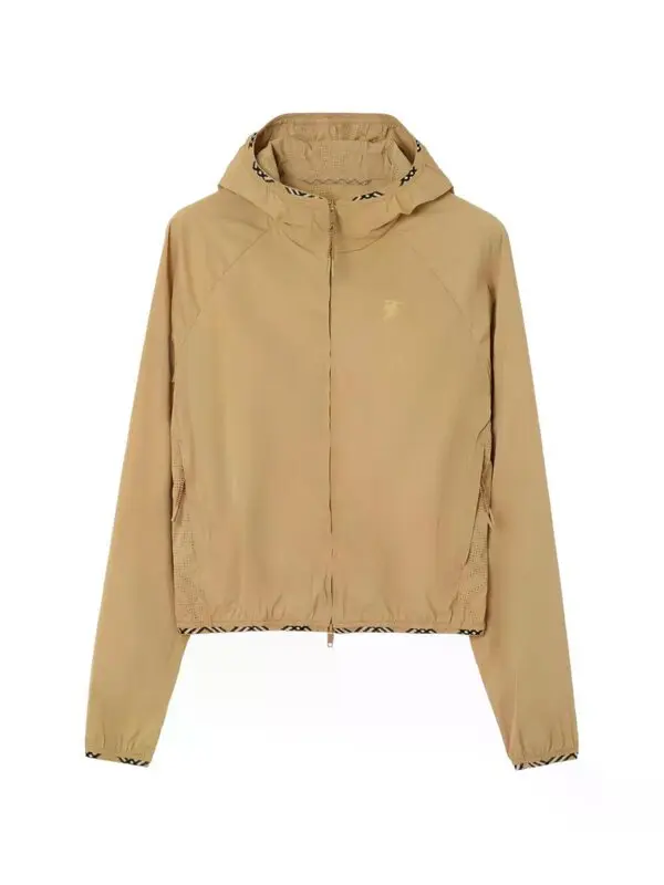 Burberry Stretch Nylon Hooded Jacket - Neutrals
