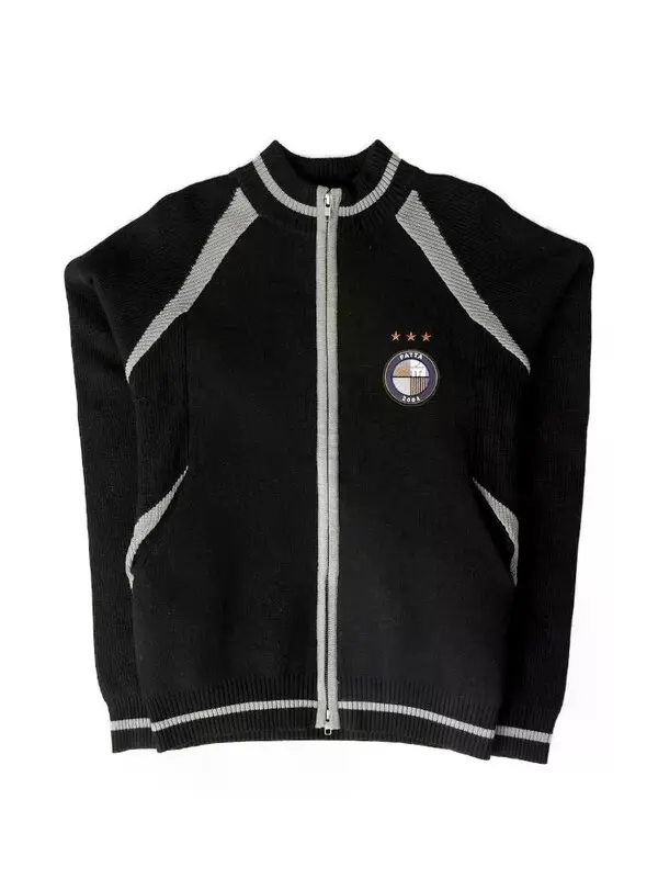 PATTA Logo Jacquard Zip-up Cardigan - Black