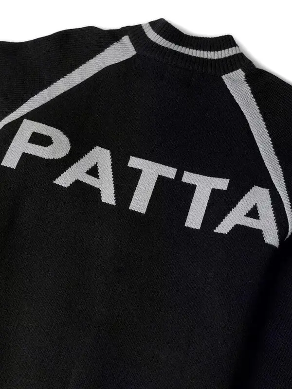 PATTA Logo Jacquard Zip-up Cardigan - Black