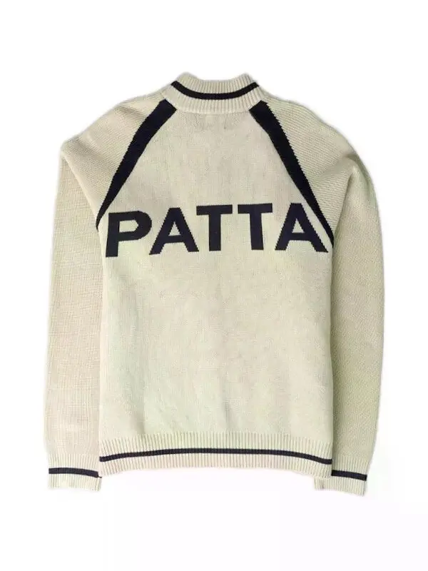 PATTA Logo-jacquard Zip-up Cardigan - Grey