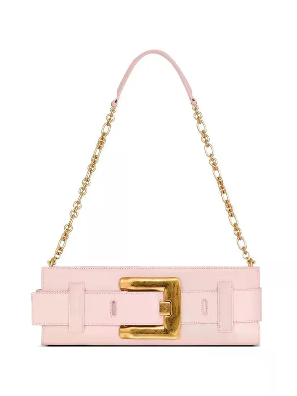 Balmain Anthem Smooth Leather Clutch - Pink