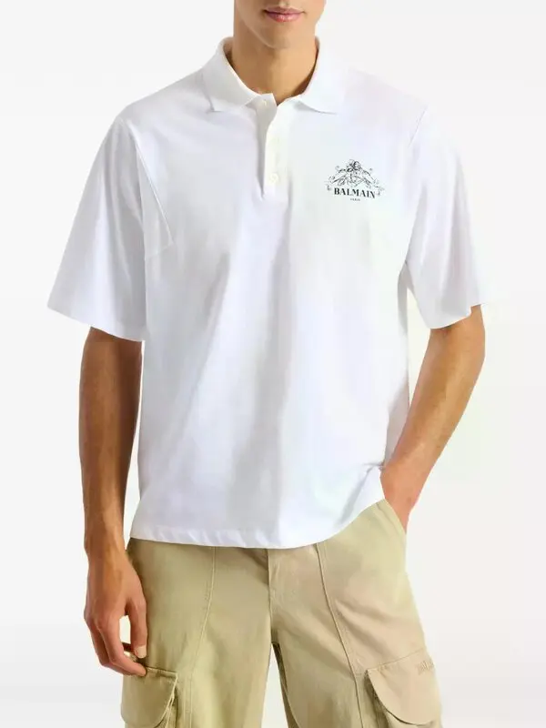 Balmain Printed Vine Polo