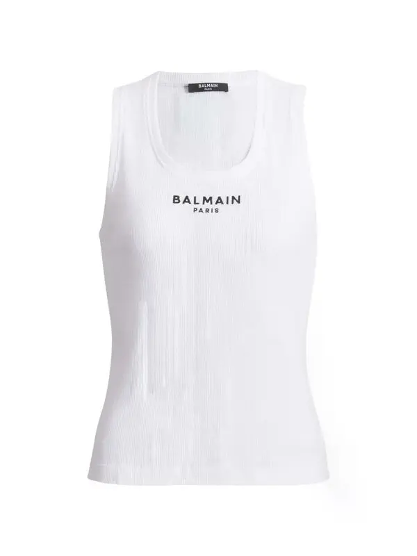 Balmain Paris Embroidered Vest Top - White
