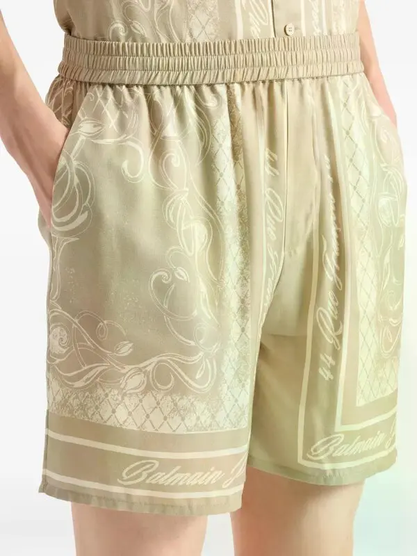 Balmain Printed Foulard Pyjama Shorts - Neutrals