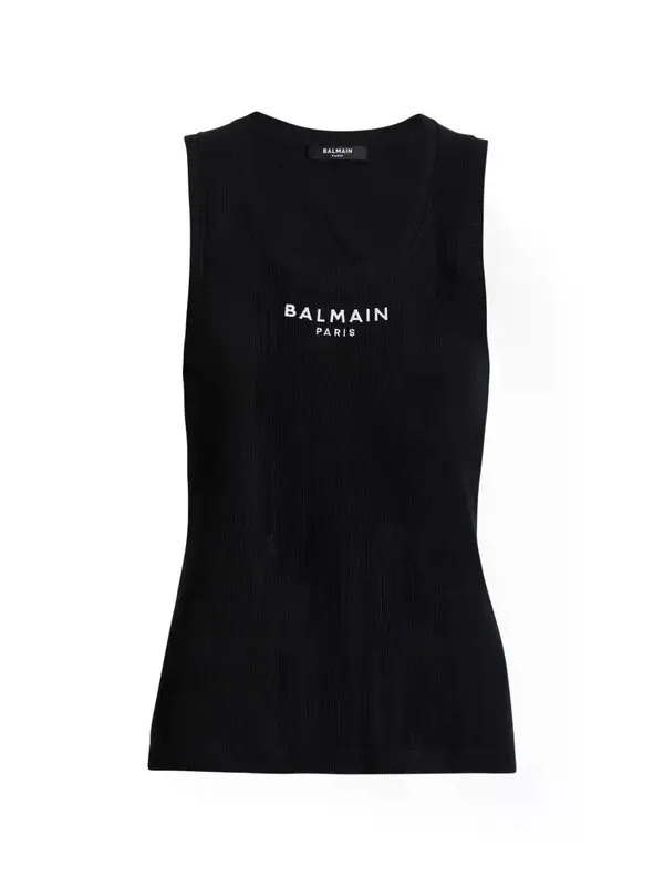 Balmain Paris Embroidered Vest Top - Black