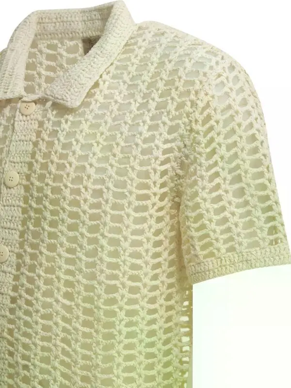 RAKKI Crochet-knit Short-sleeve Shirt