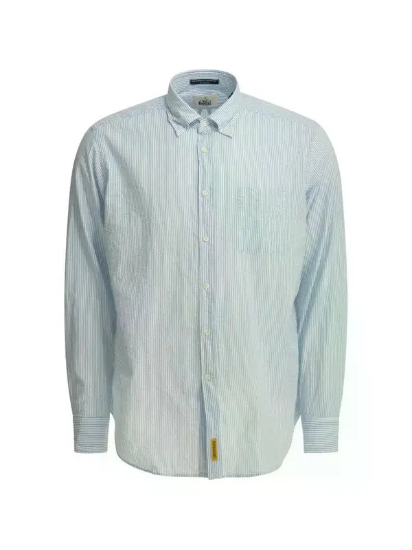 B.D.BAGGIES Bradford Seersucker Striped Shirt - Blue