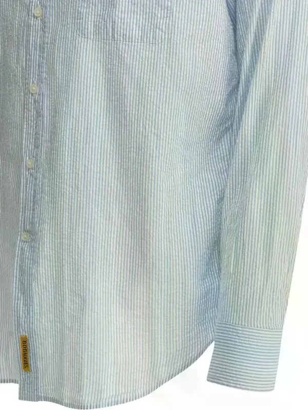 B.D.BAGGIES Bradford Seersucker Striped Shirt - Blue