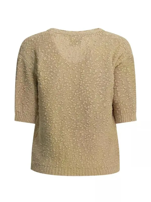 RAKKI B.b. Bobble-knit V-neck Cardigan - Neutrals
