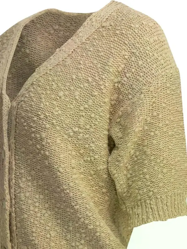 RAKKI B.b. Bobble-knit V-neck Cardigan - Neutrals