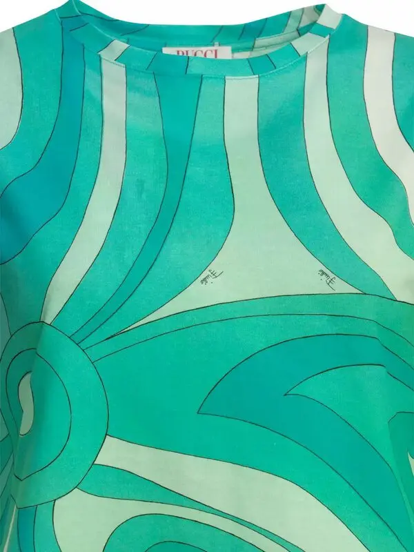 Emilio Pucci Marmo-print Cropped Top