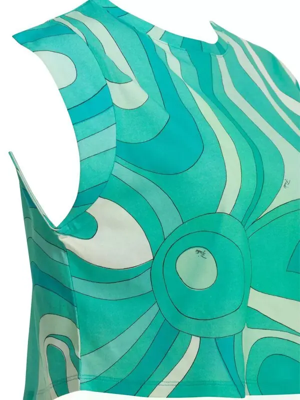 Emilio Pucci Marmo-print Cropped Top