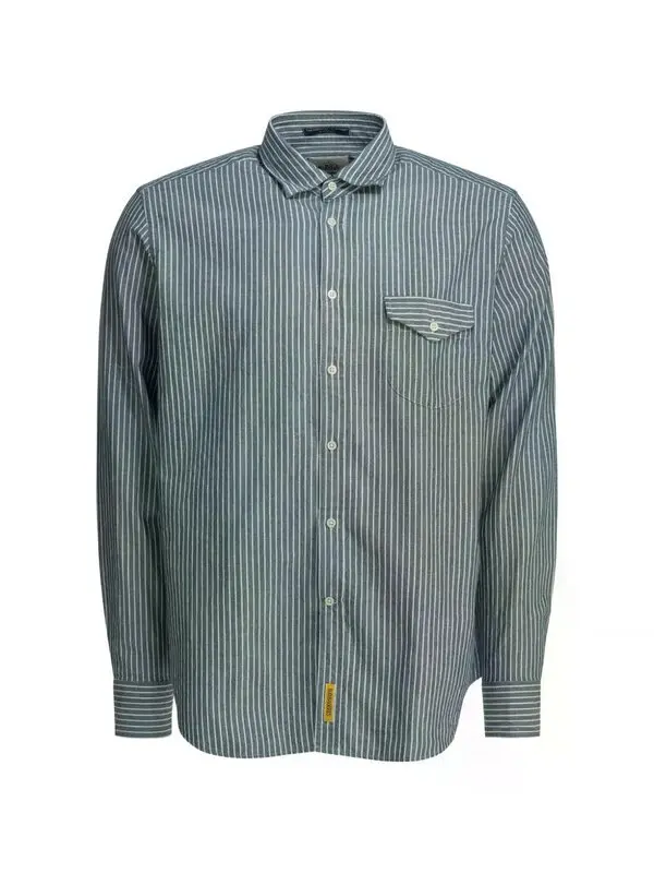 B.D.BAGGIES Bradford Striped Cotton Shirt - Blue