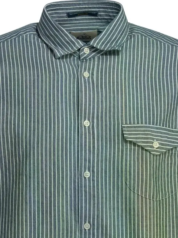 B.D.BAGGIES Bradford Striped Cotton Shirt - Blue